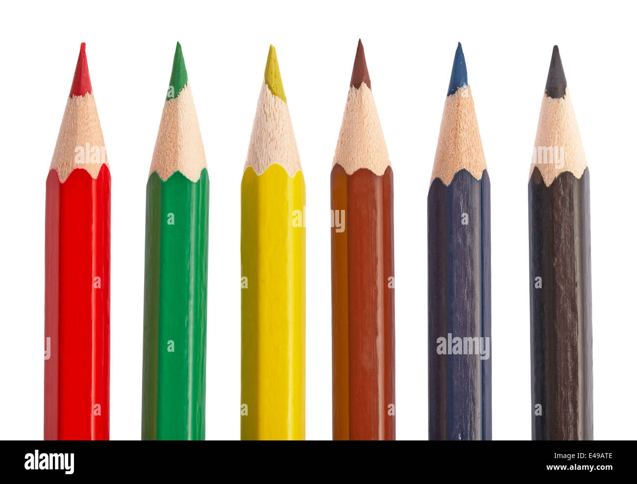 color pencils isolated on white background Stock Photo - Alamy