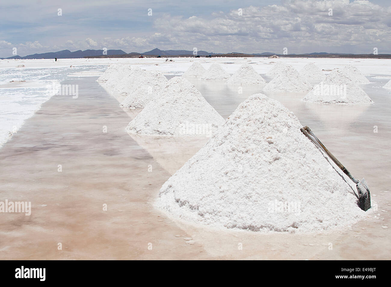 Close to town a salt lake, which are filled and most people work ...