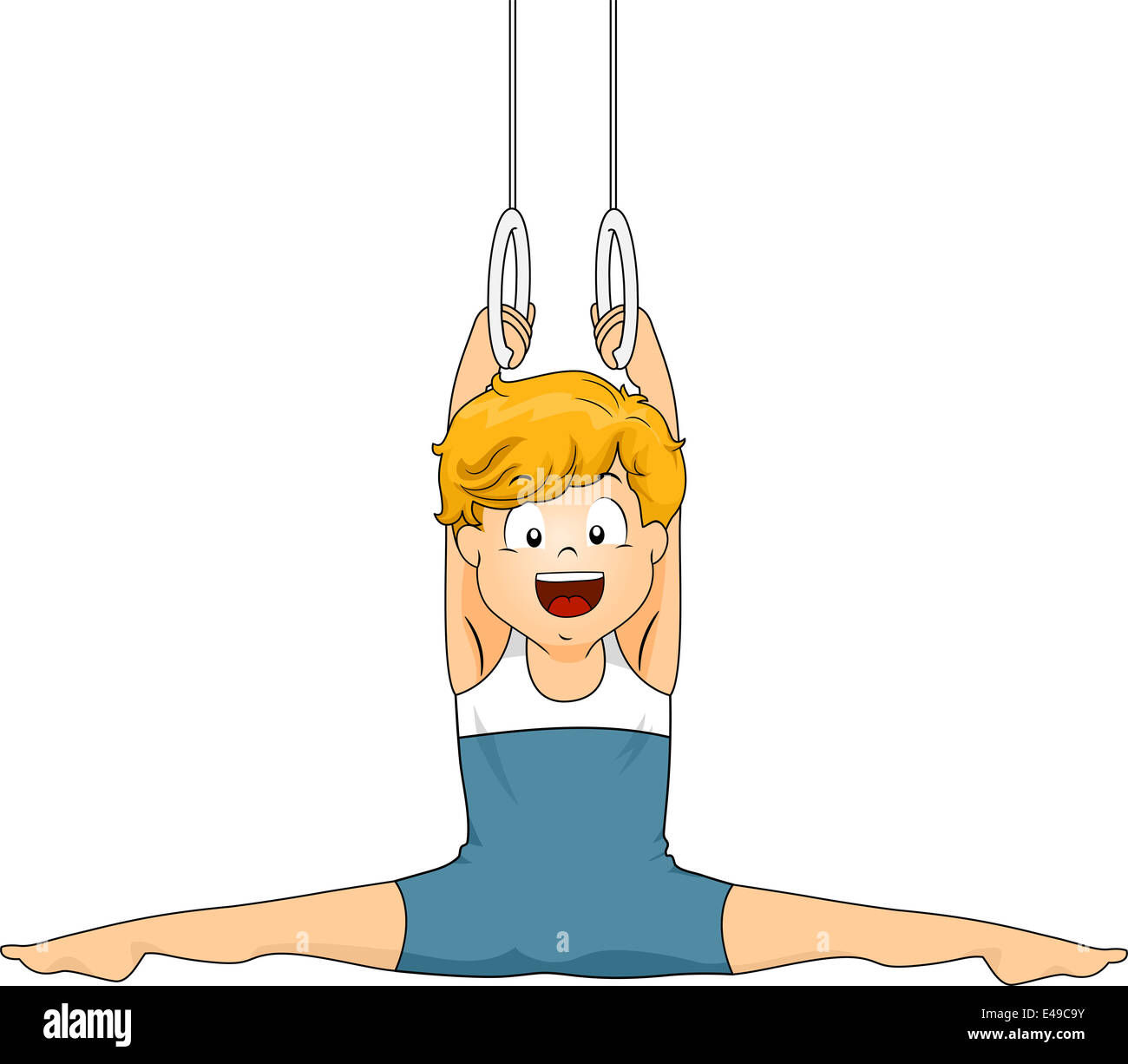 Illustration of a Little Boy Doing a Split While Holding on to Still ...