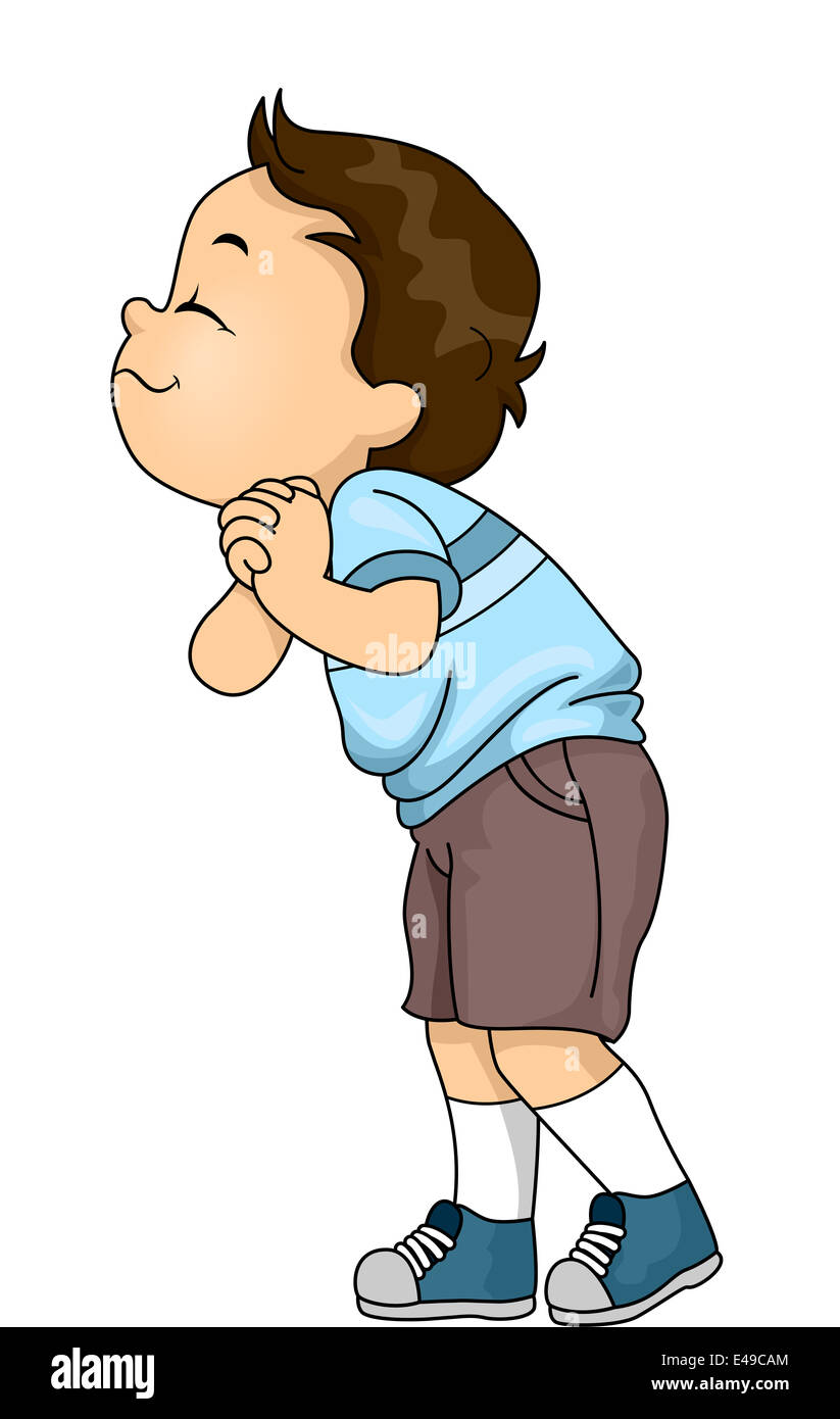 Illustration of a Little Boy Excitedly Sniffing Something Stock Photo ...