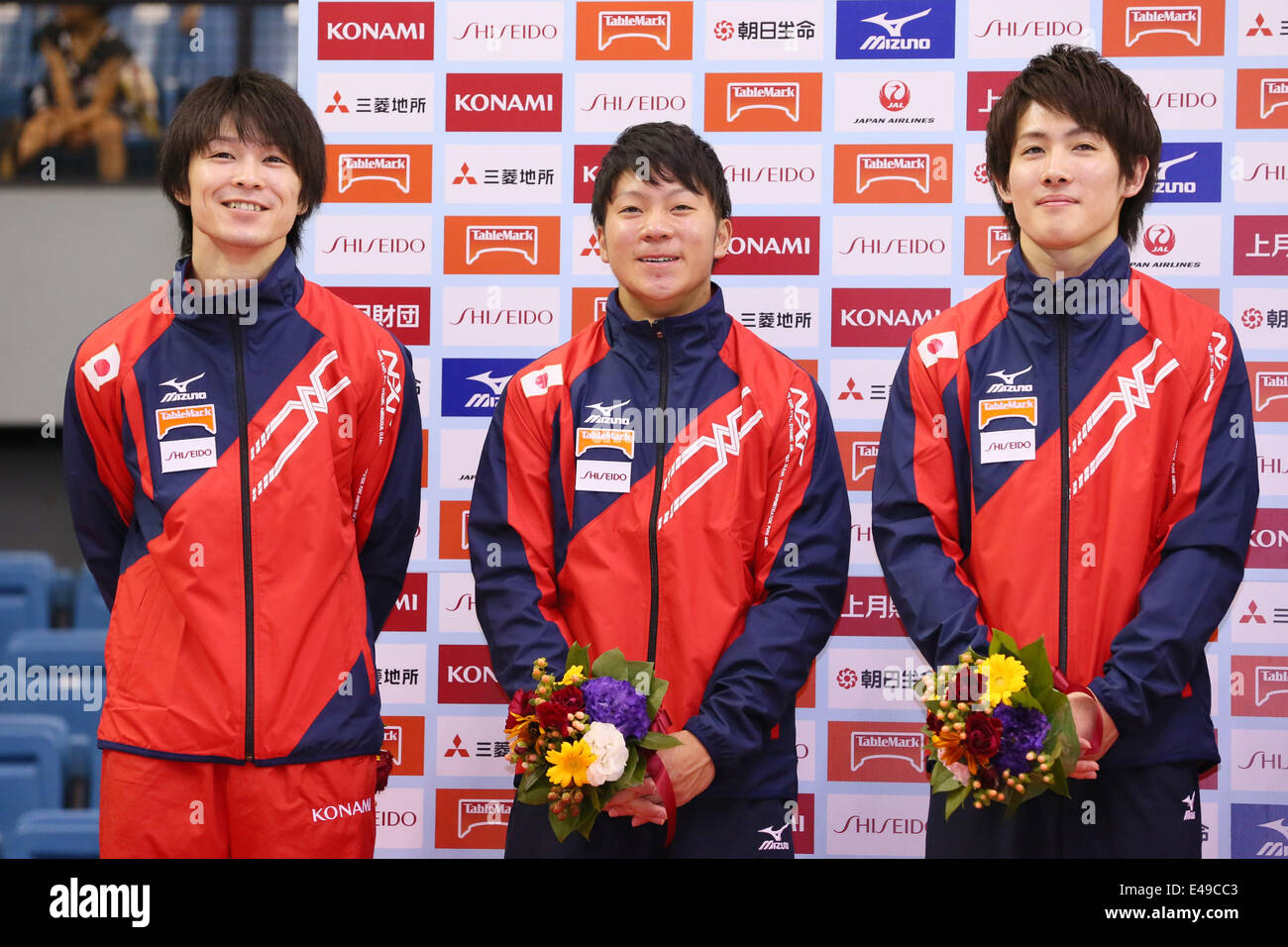 Chiba Port Arena, Chiba, Japan. 6th July, 2014. (L-R) Kohei Uchimura ...