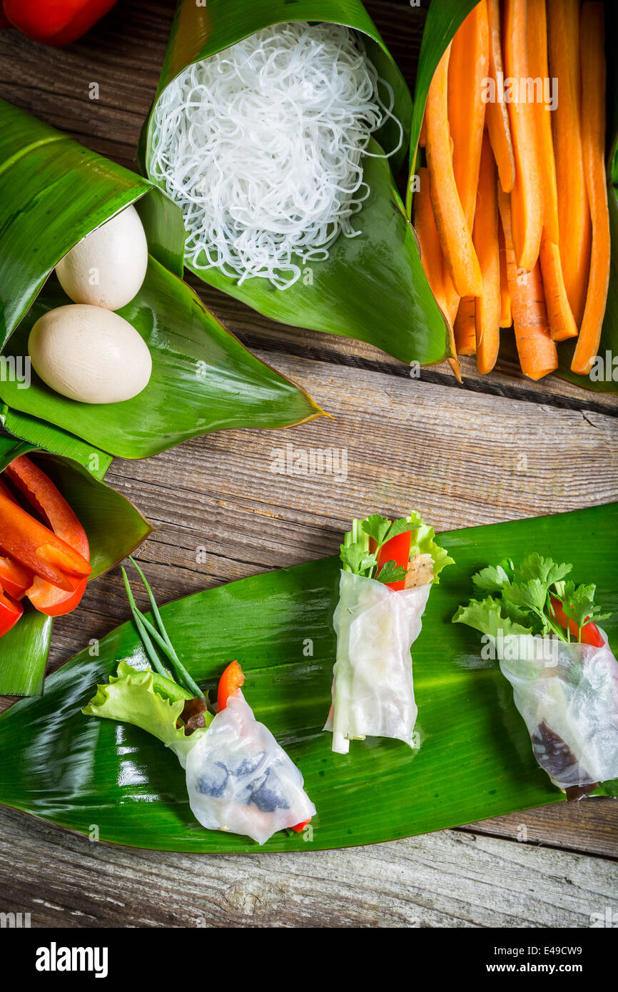 Rice Noodle Spring Rolls High Resolution Stock Photography and Images ...