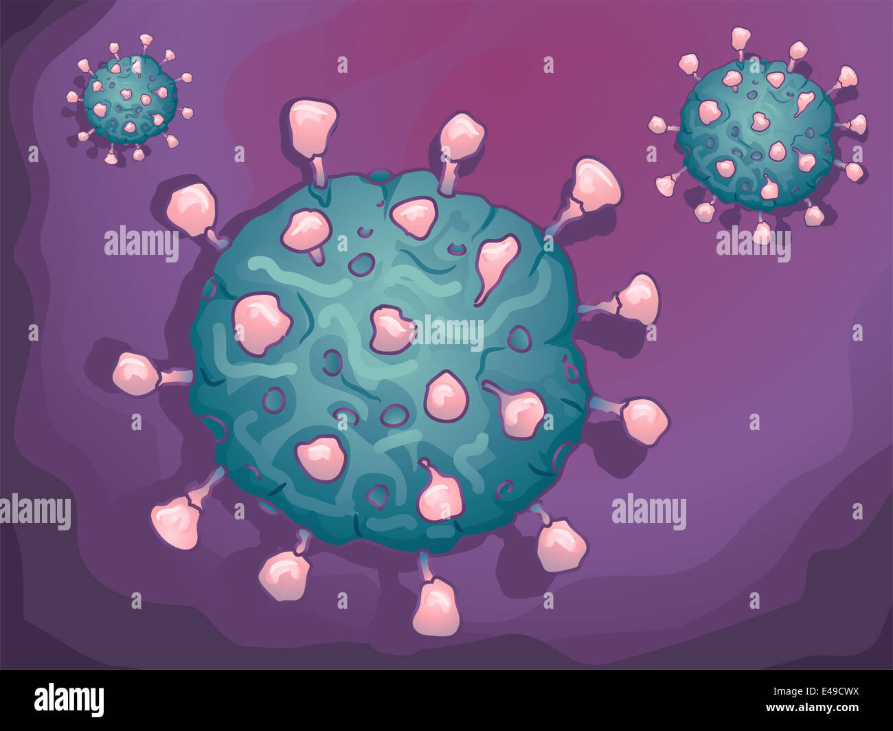 Illustration Featuring Clusters of Rotavirus Stock Photo - Alamy