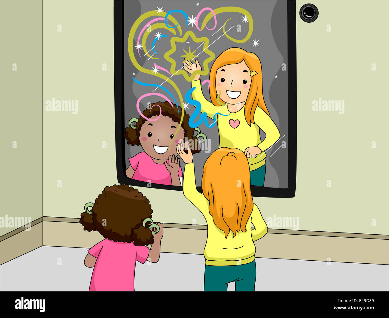 Children playing mirror hi-res stock photography and images - Alamy