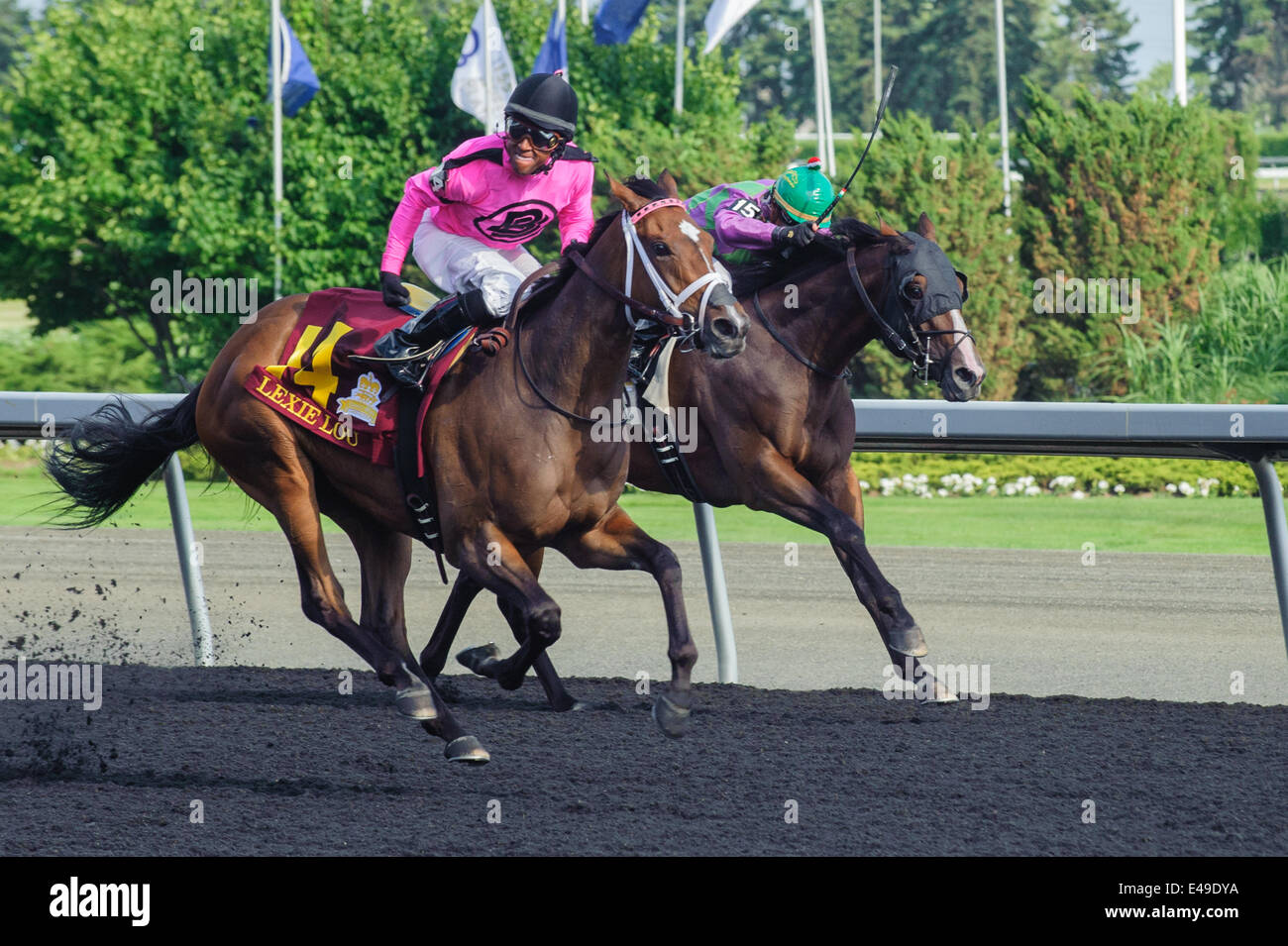 Toronto, Canada. 06th July, 2014. Lexie Lou(14) with Jockey Patrick ...
