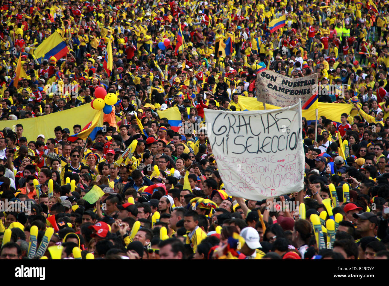 Bogota, Colombia. 6th July, 2014. The huge crowd of Colombians attended ...