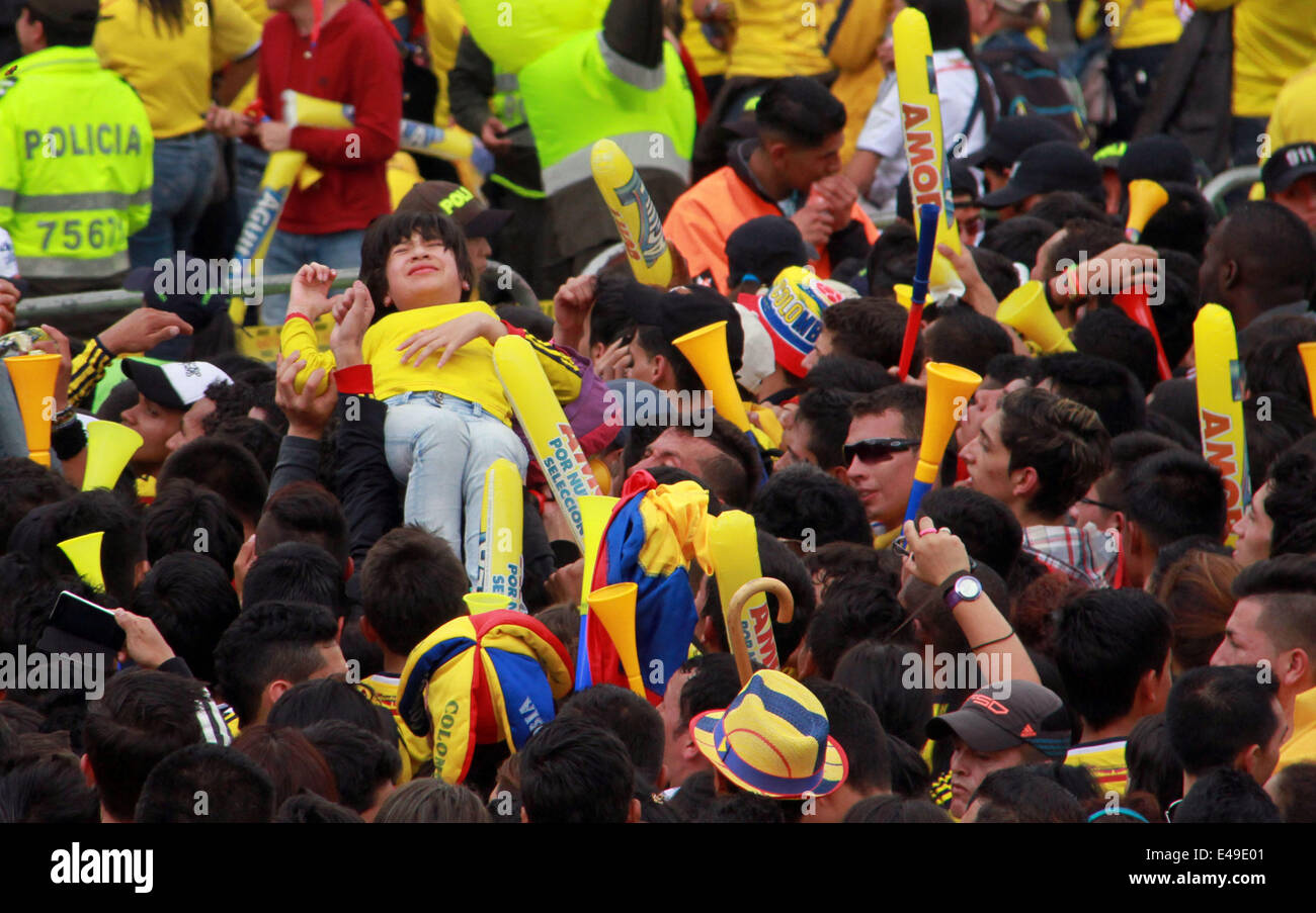 Bogota, Colombia. 6th July, 2014. The huge crowd of Colombians attended ...