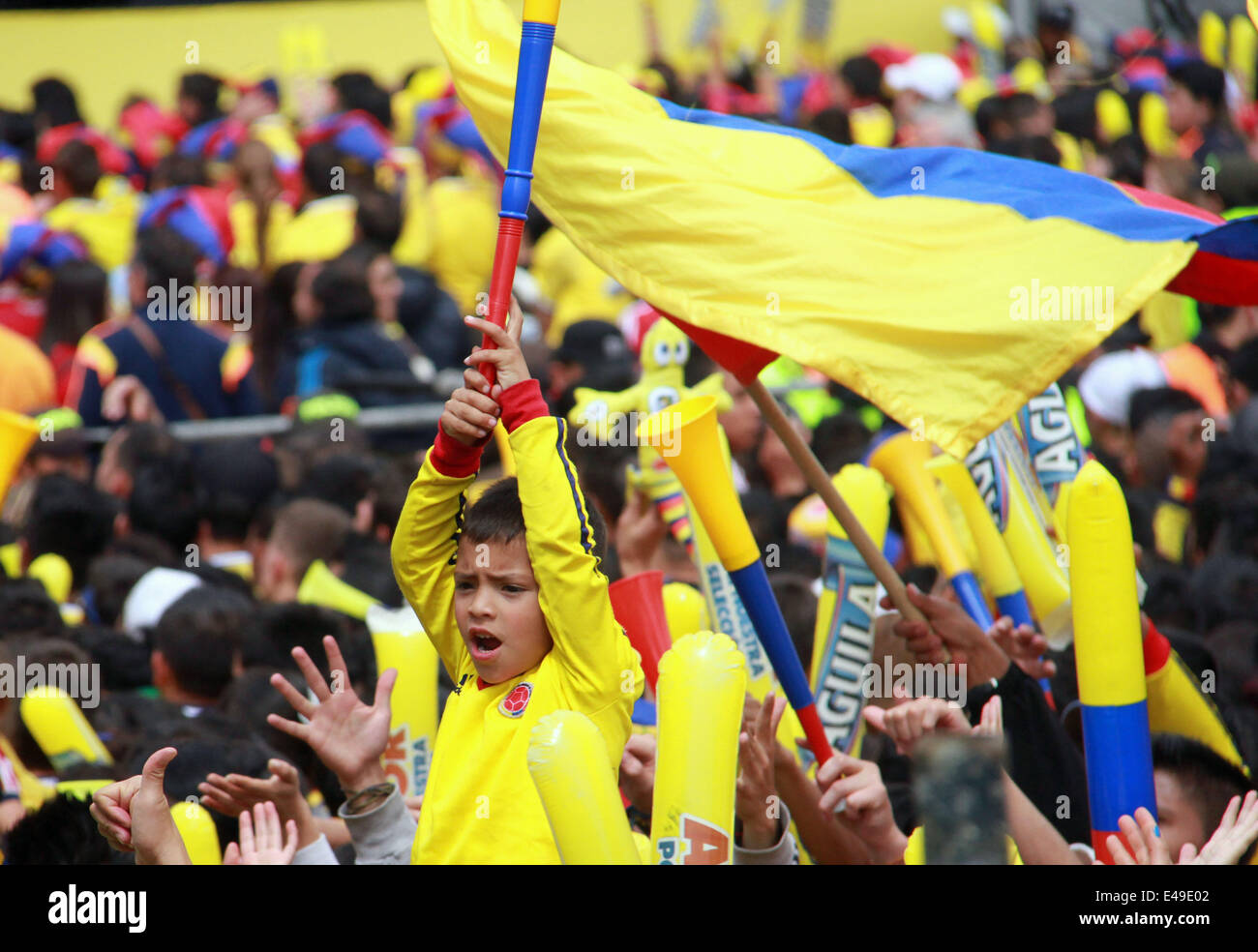 Bogota, Colombia. 6th July, 2014. The huge crowd of Colombians attended ...