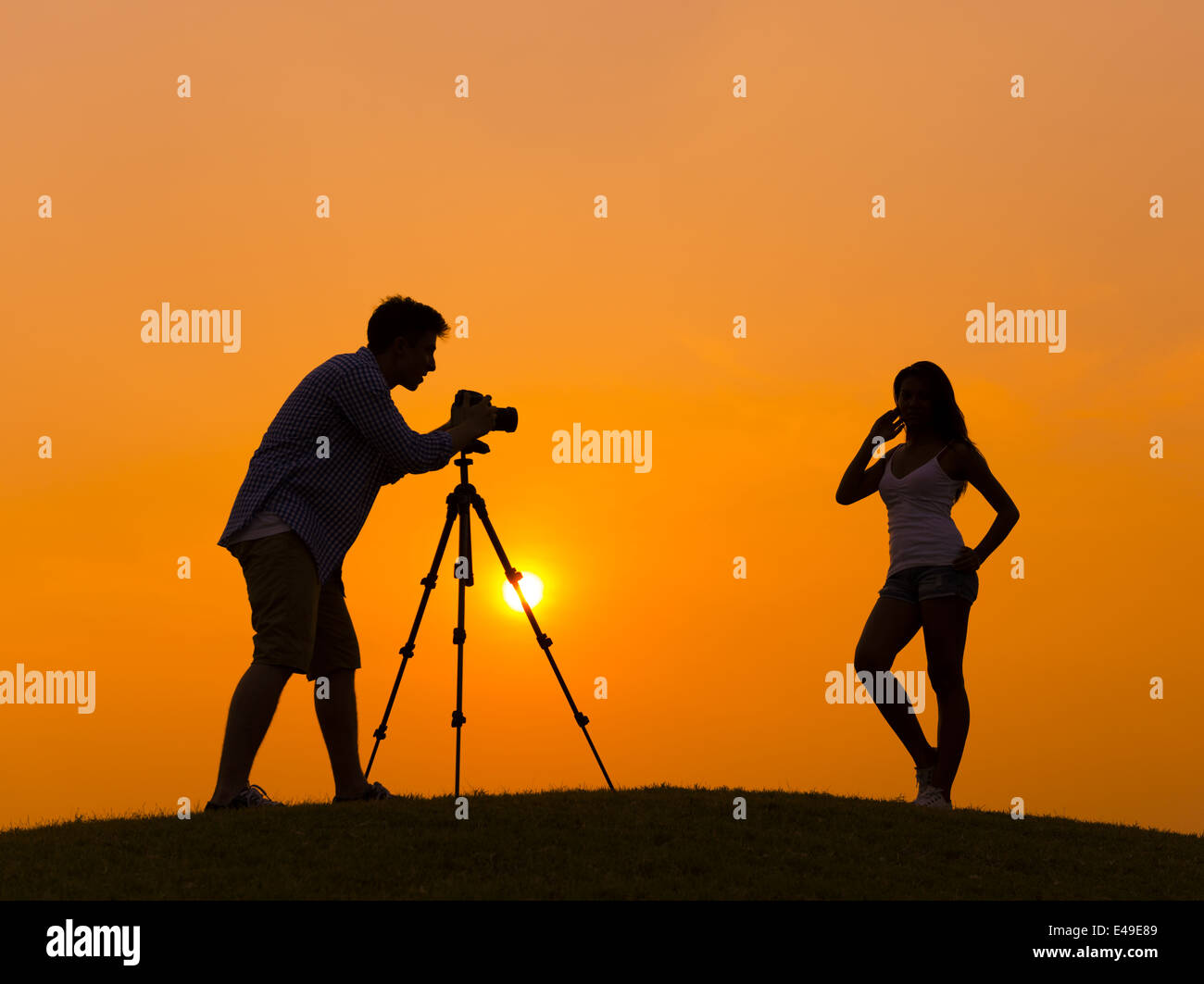 Photographer Take a Photo Outdoor Stock Photo - Alamy