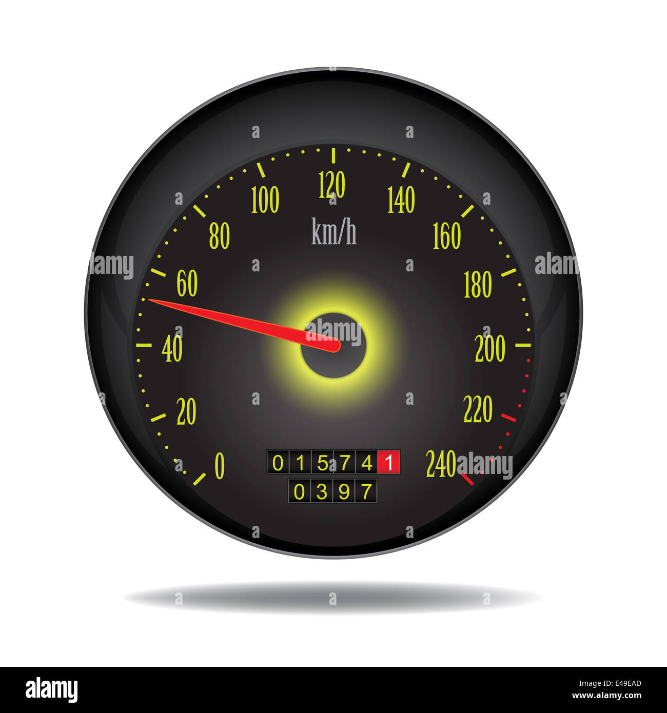 Car dashboard speedometer Cut Out Stock Images & Pictures - Alamy