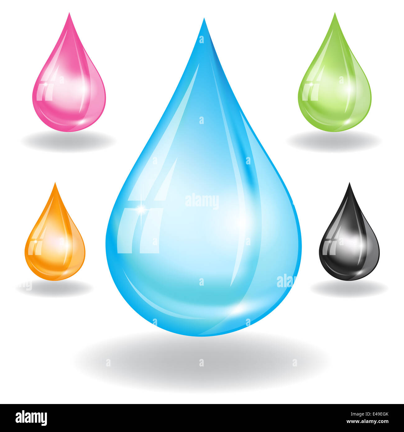 set of water drops. Rasterized Copy Stock Photo - Alamy