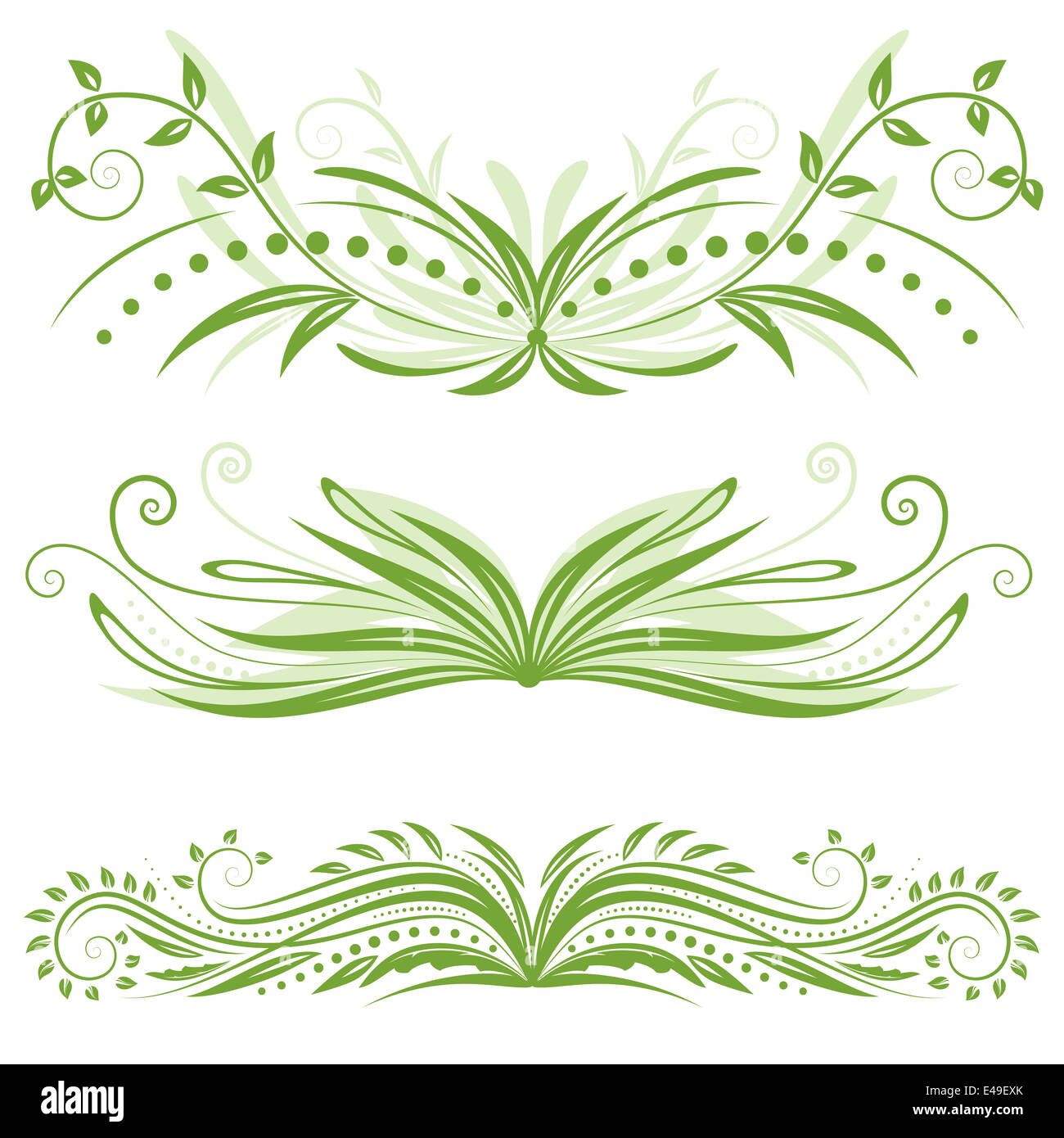 Vintage floral elements design. Rasterized Copy Stock Photo - Alamy
