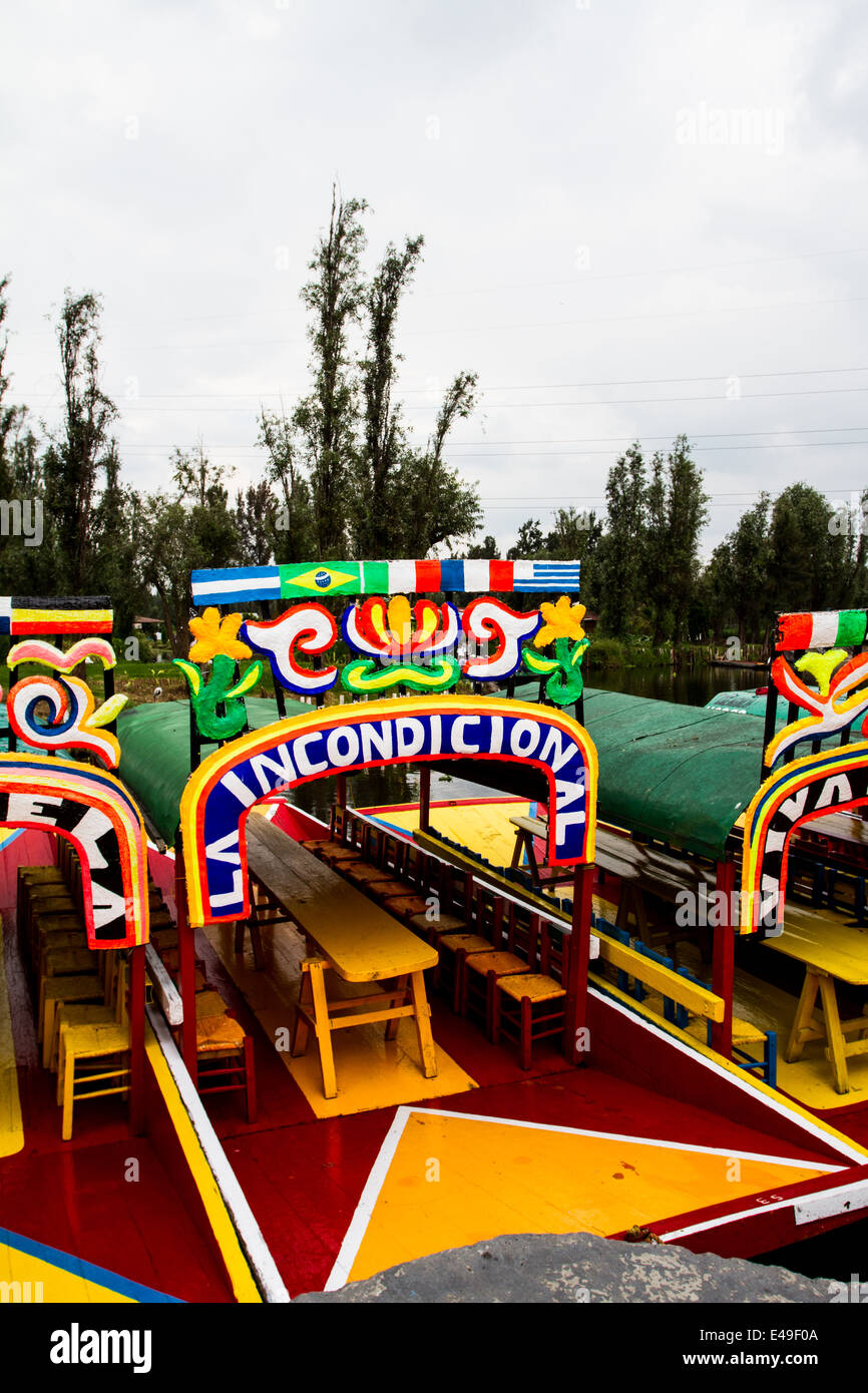 Xochimilco trajineras in Mexico City, ancient traditional ride in the ...