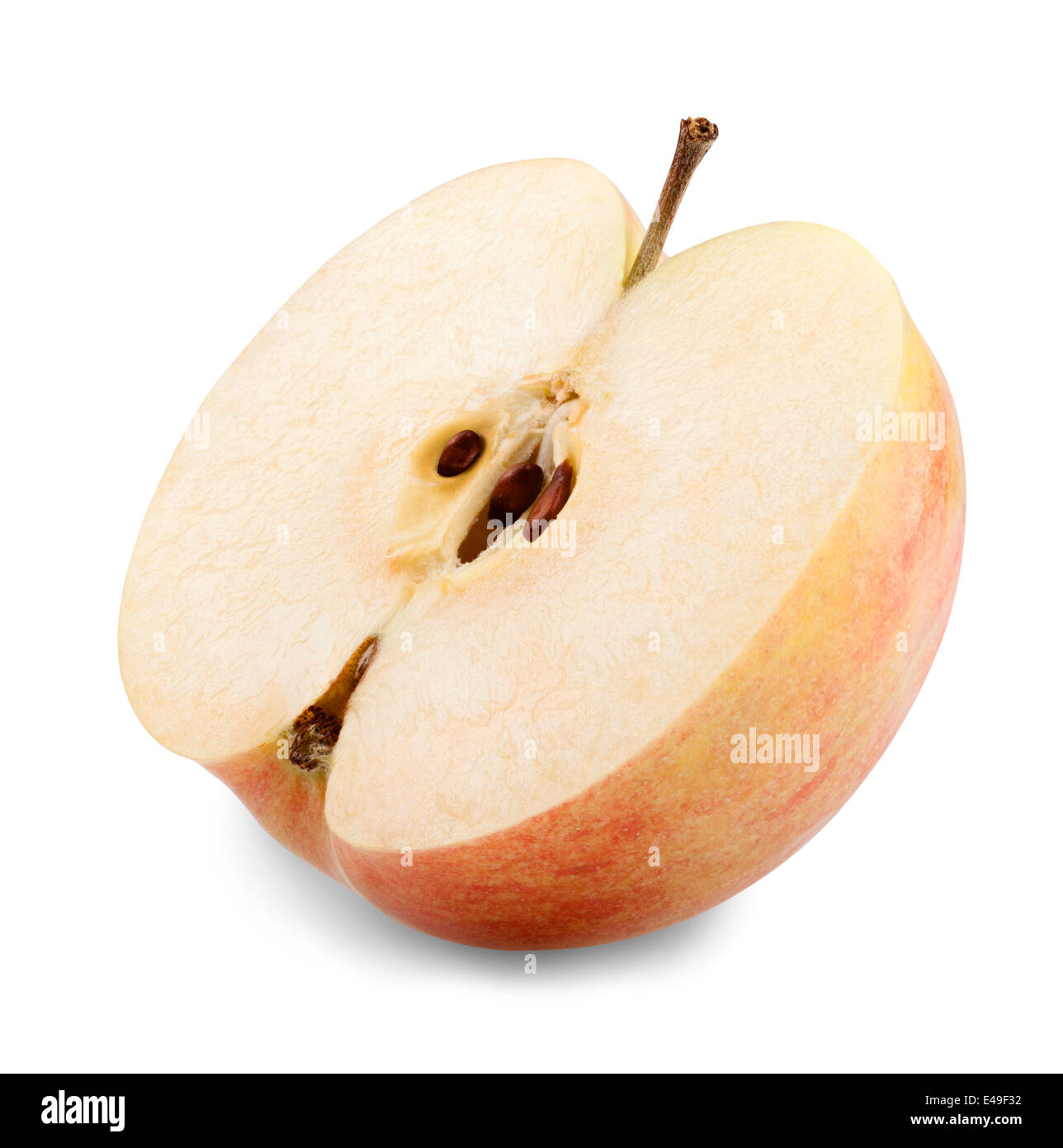 Apple slice on white background Stock Photo - Alamy