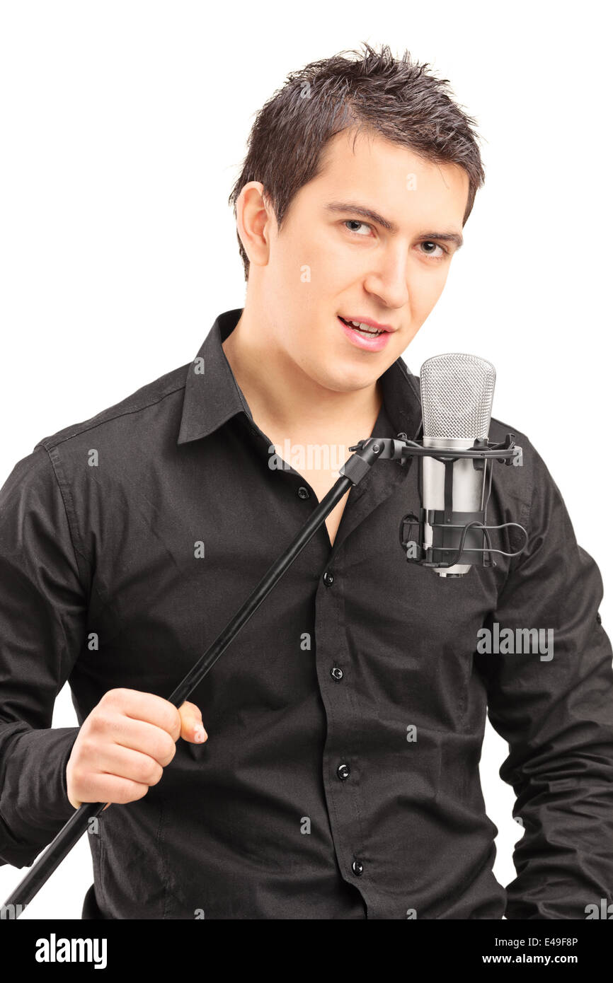 Male singer with microphone hi-res stock photography and images - Alamy