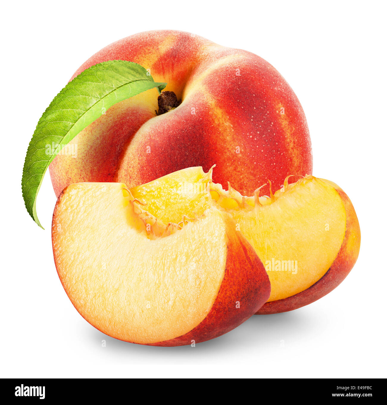 Peach leaf on white hi-res stock photography and images - Alamy