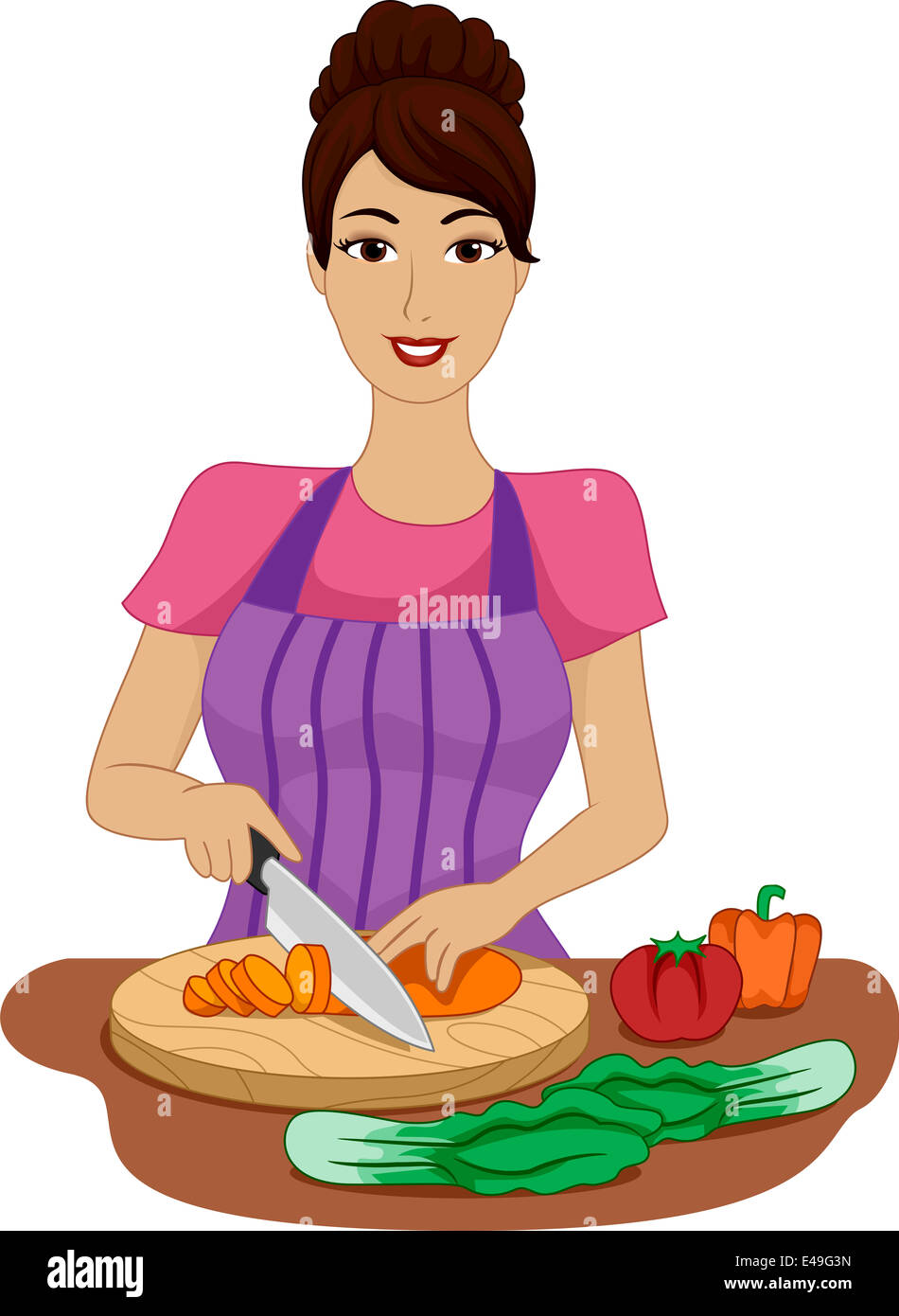 Chopping Vegetables Clipart