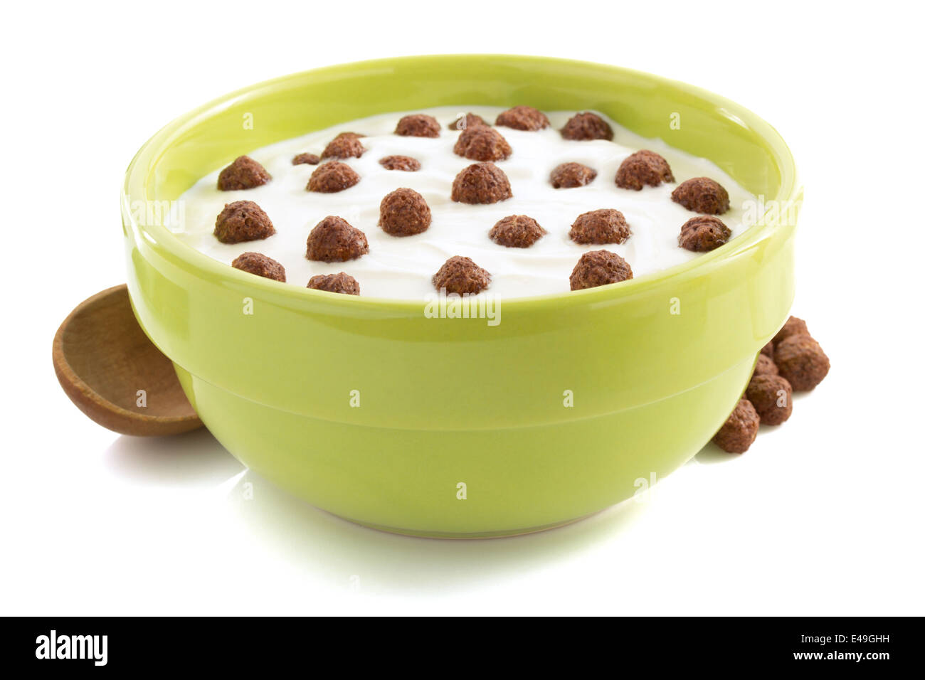 cereal chocolate balls in bowl isolated on white background Stock Photo ...