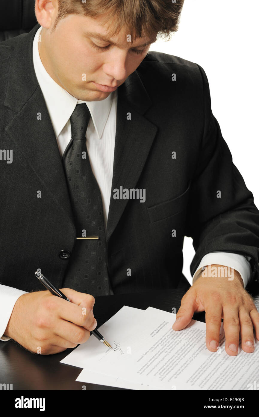 businessman the signing contract Stock Photo - Alamy