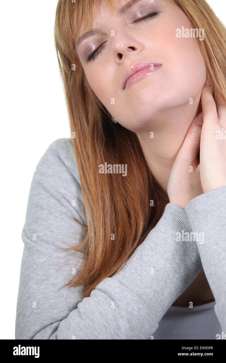 Young woman relaxing with eyes shut Stock Photo - Alamy