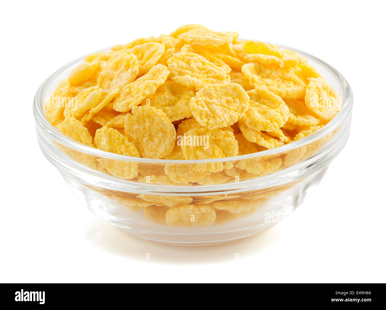 corn flakes in bowl isolated on white background Stock Photo - Alamy
