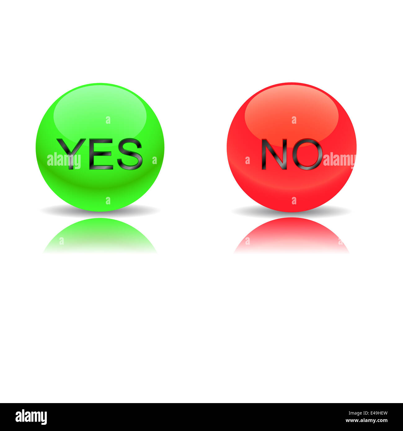 Buttons yes and no Stock Photo - Alamy