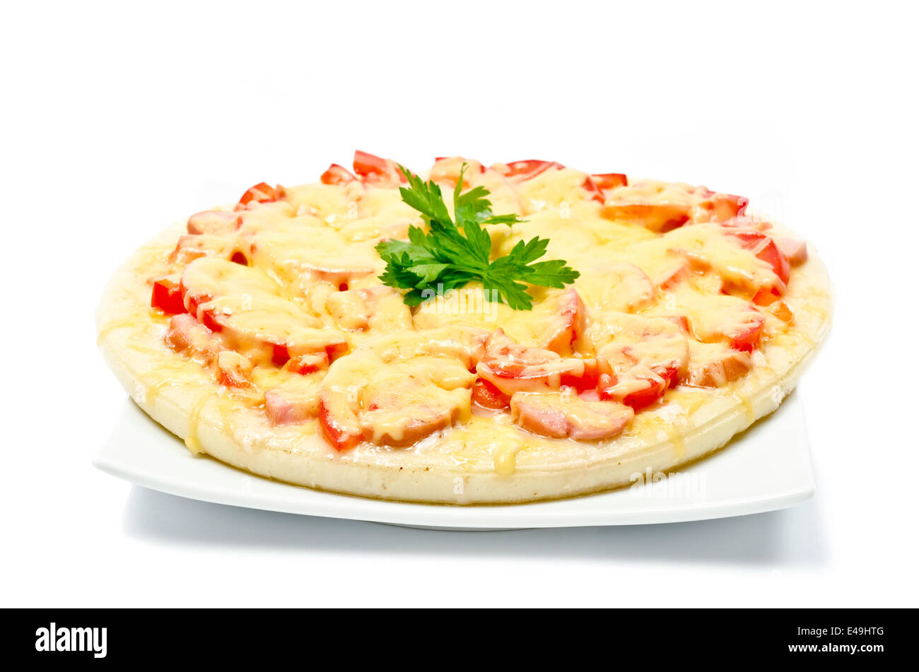 Small pizza sausage cheese Cut Out Stock Images & Pictures - Alamy