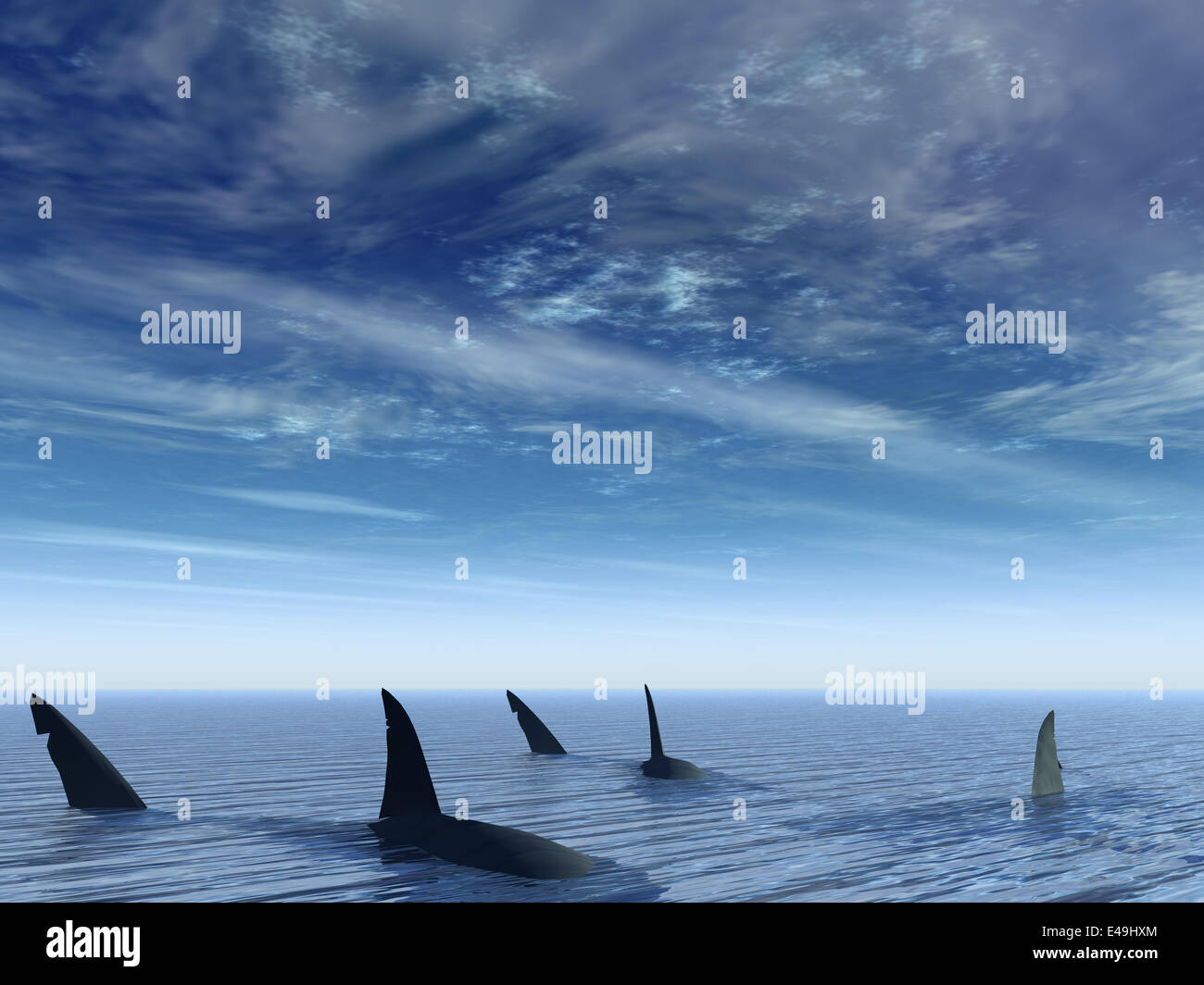 Flight of sharks Stock Photo - Alamy