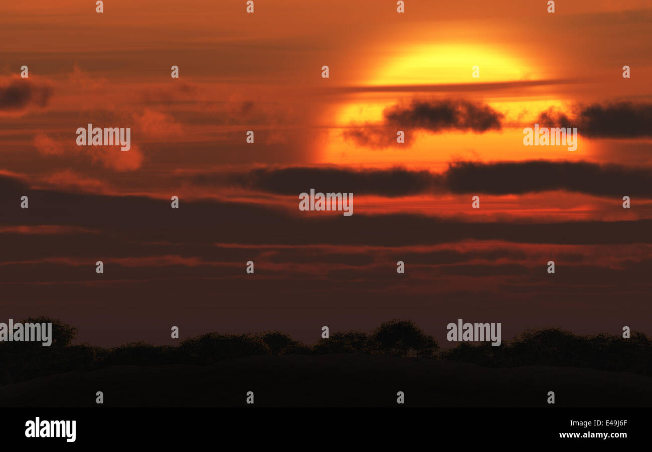 Sunset cloud mountain red gold hi-res stock photography and images - Alamy