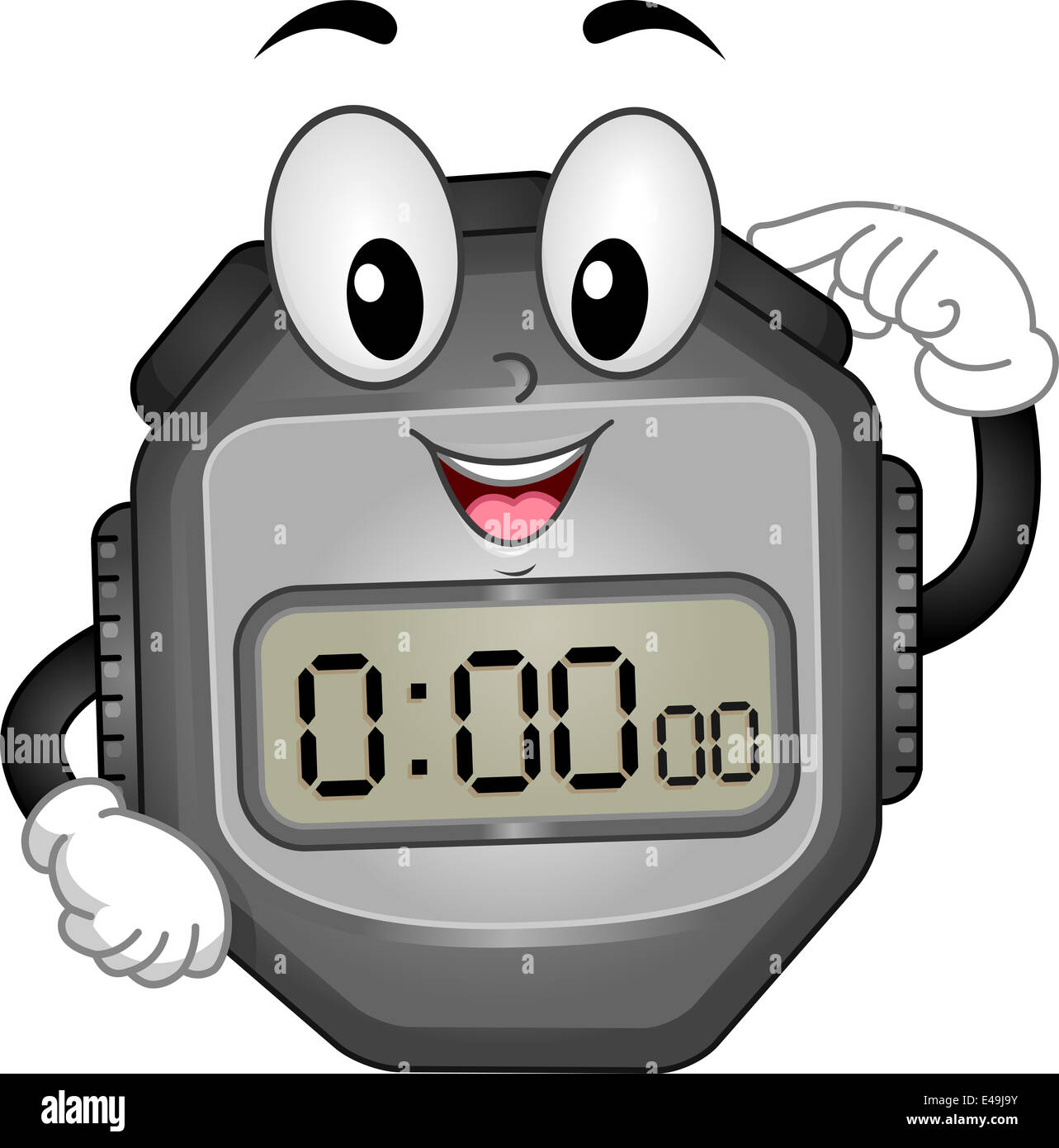 Digital Stopwatch Cartoon