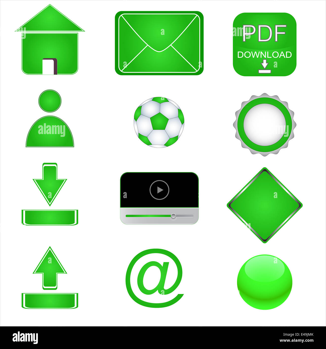 Green web icons Stock Photo - Alamy