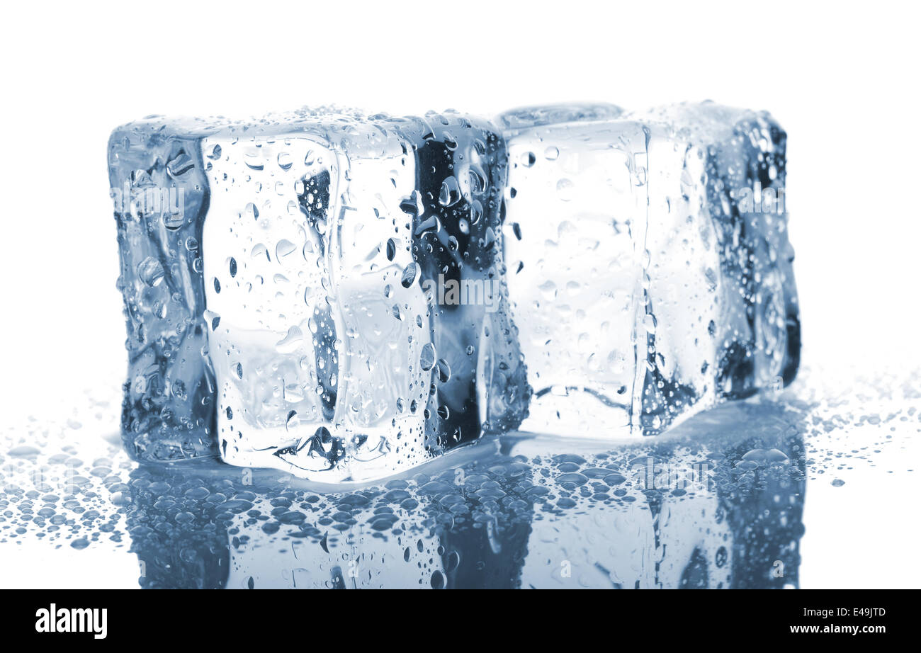 Two ice cubes with water drops Stock Photo - Alamy