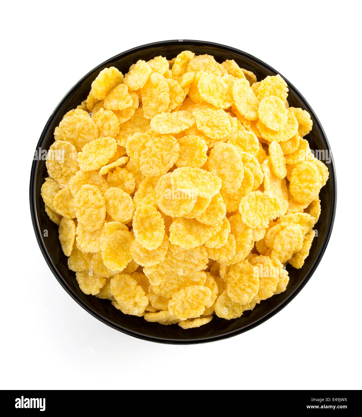 corn flakes in bowl isolated on white background Stock Photo - Alamy