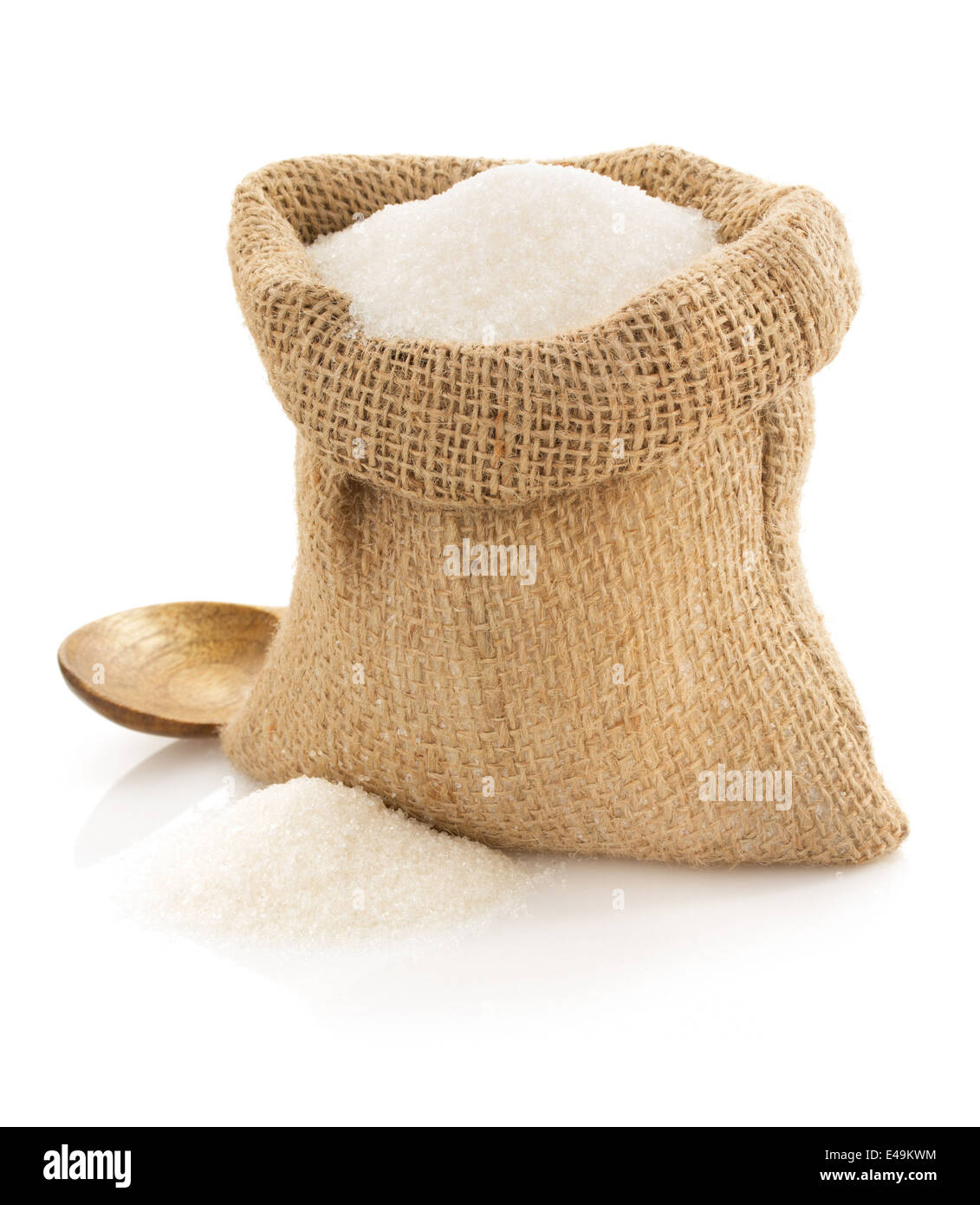 sugar granules in bag isolated on white background Stock Photo - Alamy