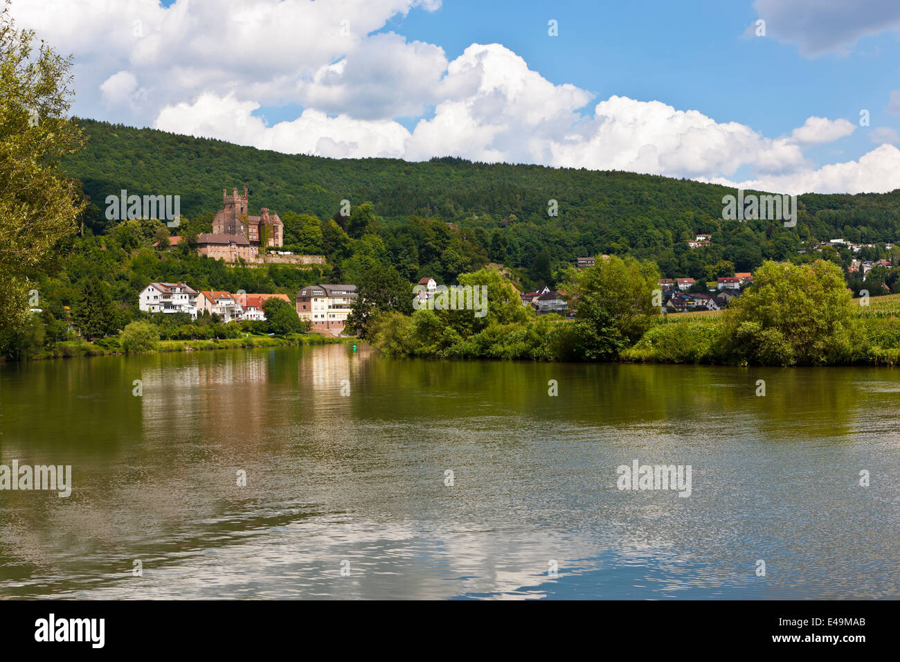 Germany, Hesse, Neckarsteinach, Mittelburg Castle, Neckartal-Odenwald ...