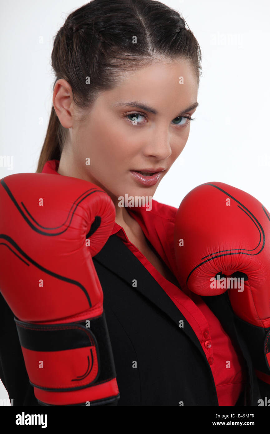 Attractive female boxer Stock Photo - Alamy
