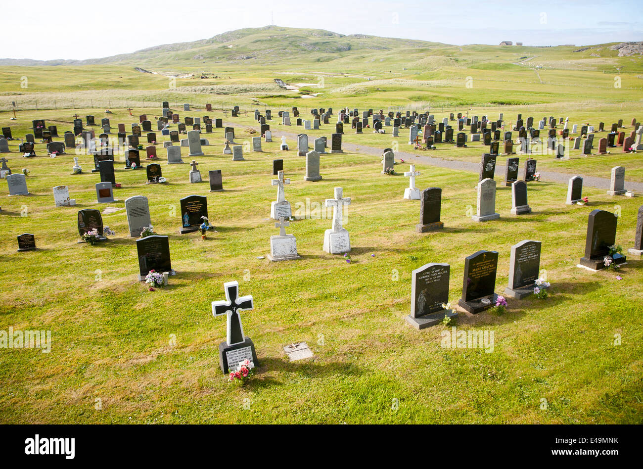 Burial ground graveyard graves Isle of Barra, Outer Hebrides, Scotland ...