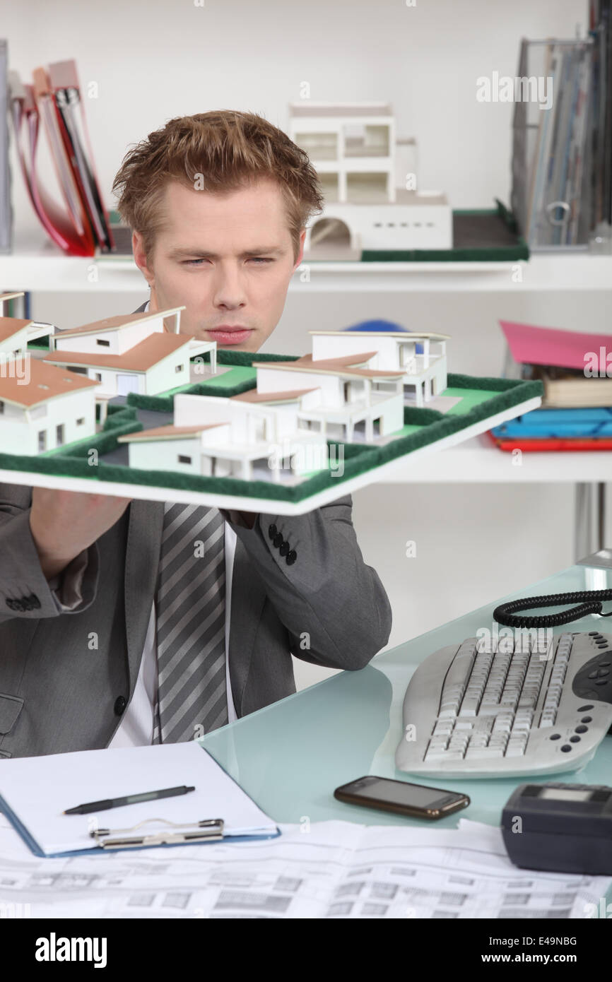 Young architect observing model hi-res stock photography and images - Alamy