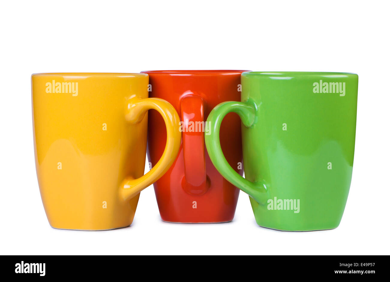 Three multi-colored cups Stock Photo - Alamy