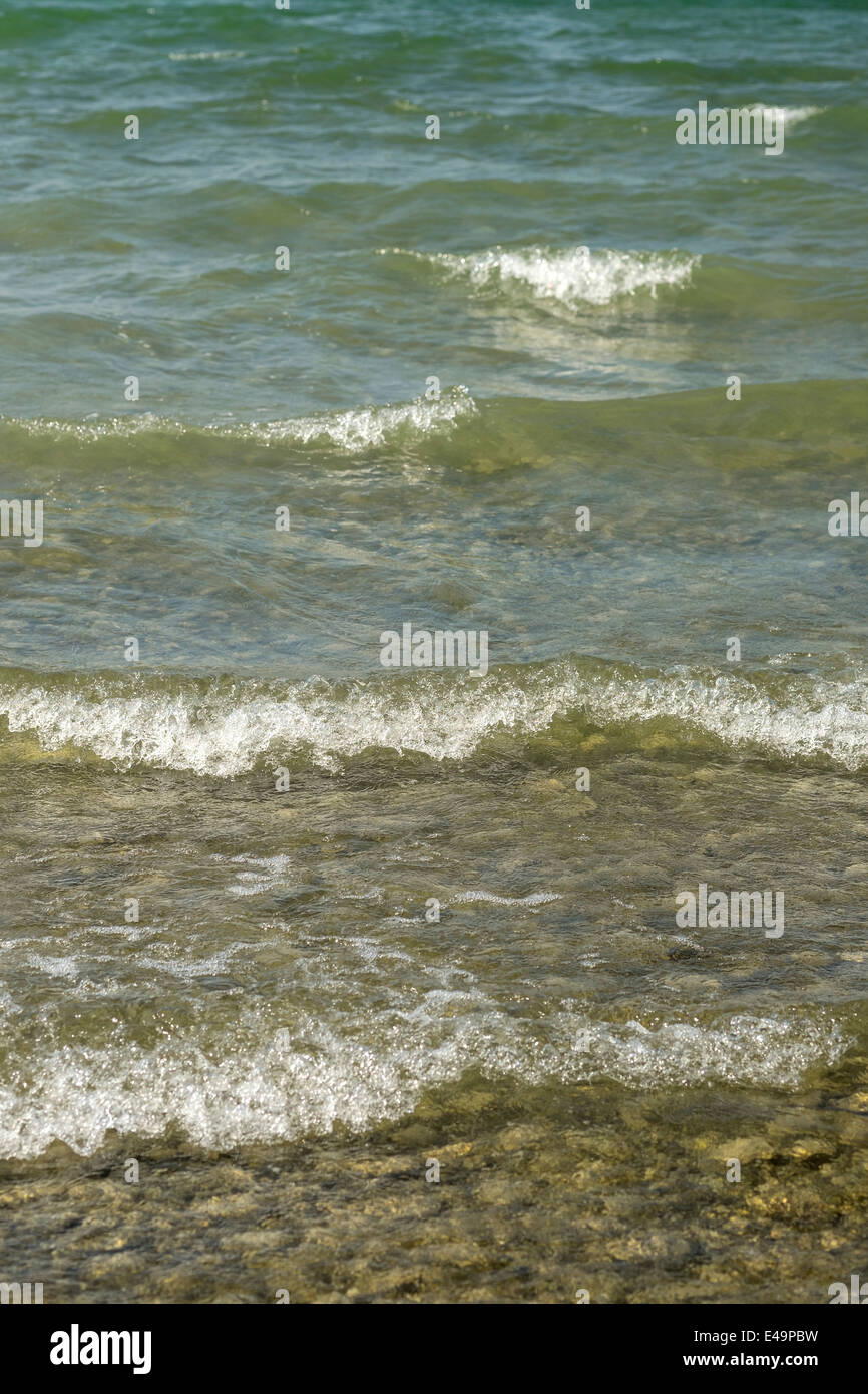 Germany, Baden-Wuerttemberg, Constance district, waves at waterside of ...