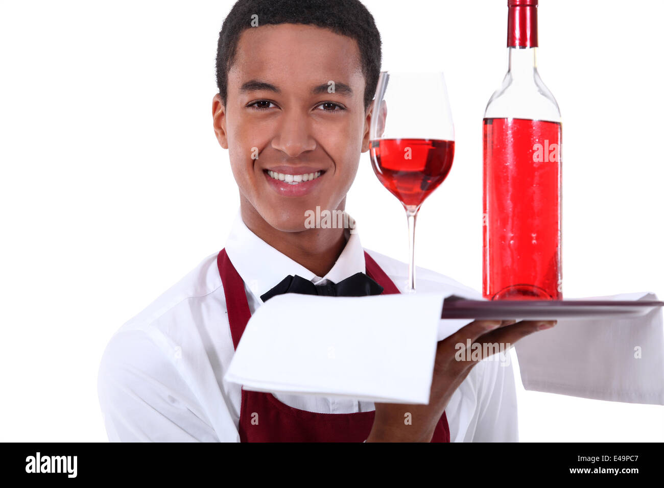 Sommelier serving a rose wine Stock Photo - Alamy