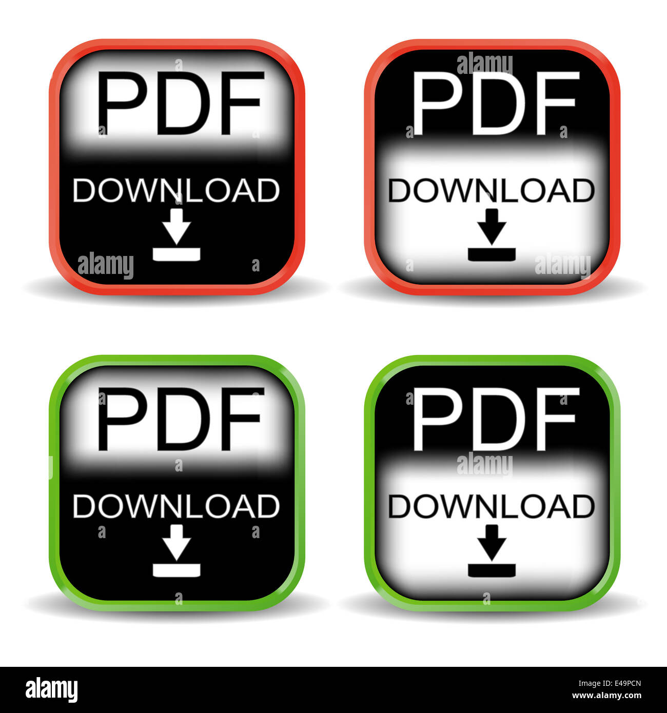 Four variants of buttons pdf Stock Photo - Alamy
