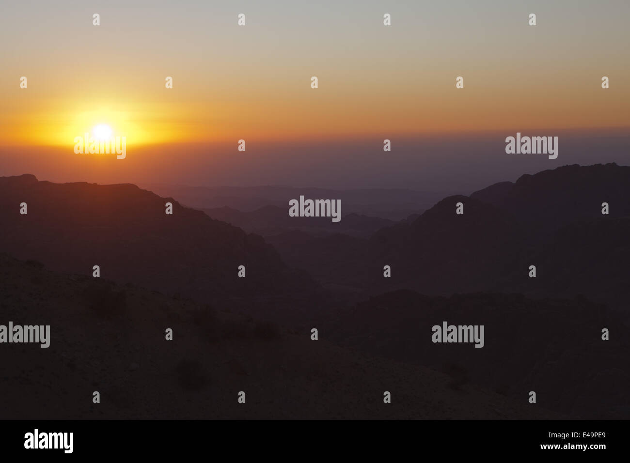 Sunset scenery Jordan Stock Photo - Alamy