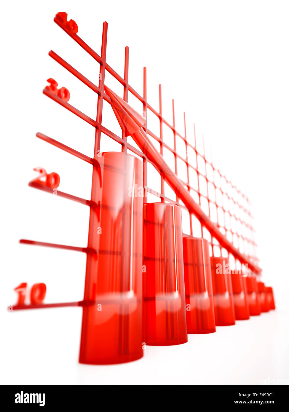red glass columns of diagram Stock Photo - Alamy