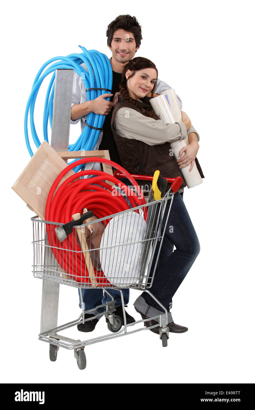 Full supermarket trolley hi-res stock photography and images - Alamy