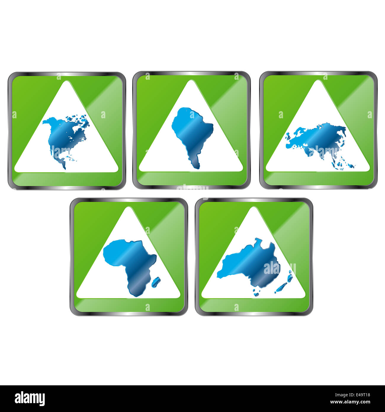 Signs of five continents Stock Photo - Alamy