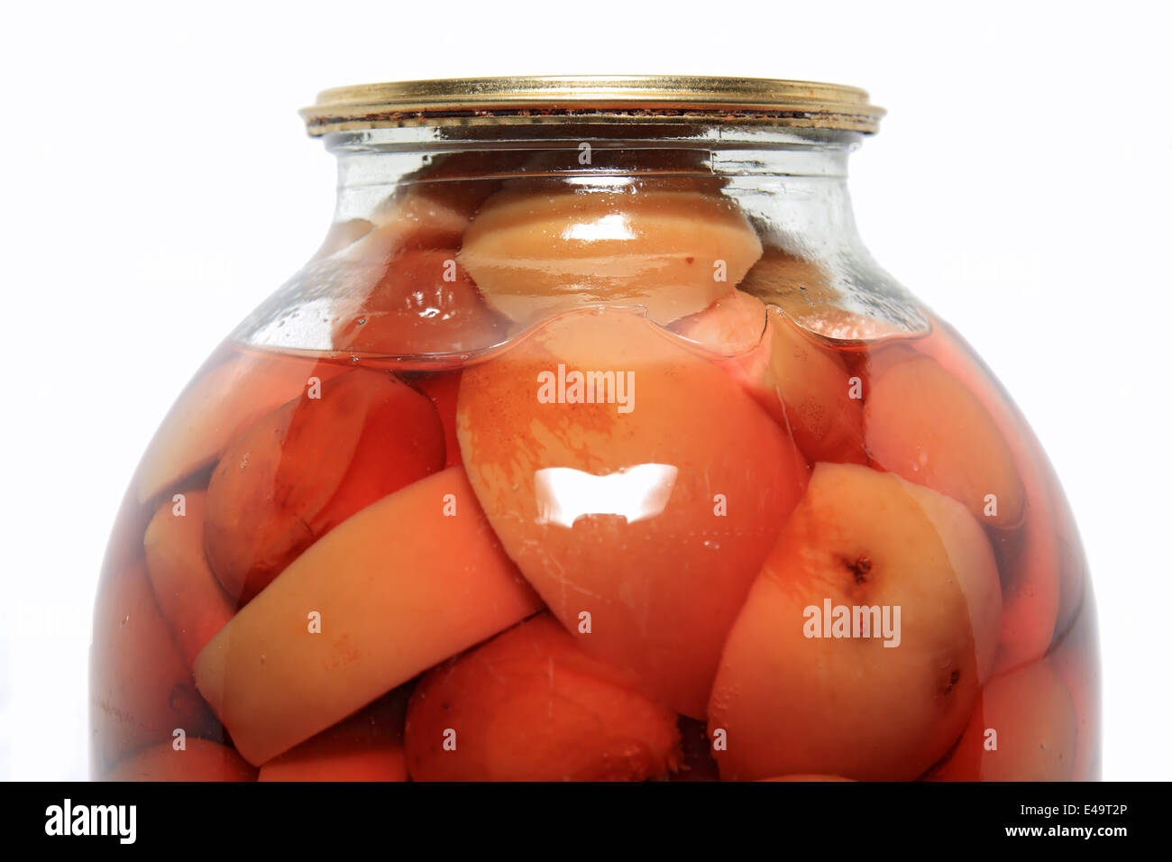 canned apple in glass jar Stock Photo - Alamy