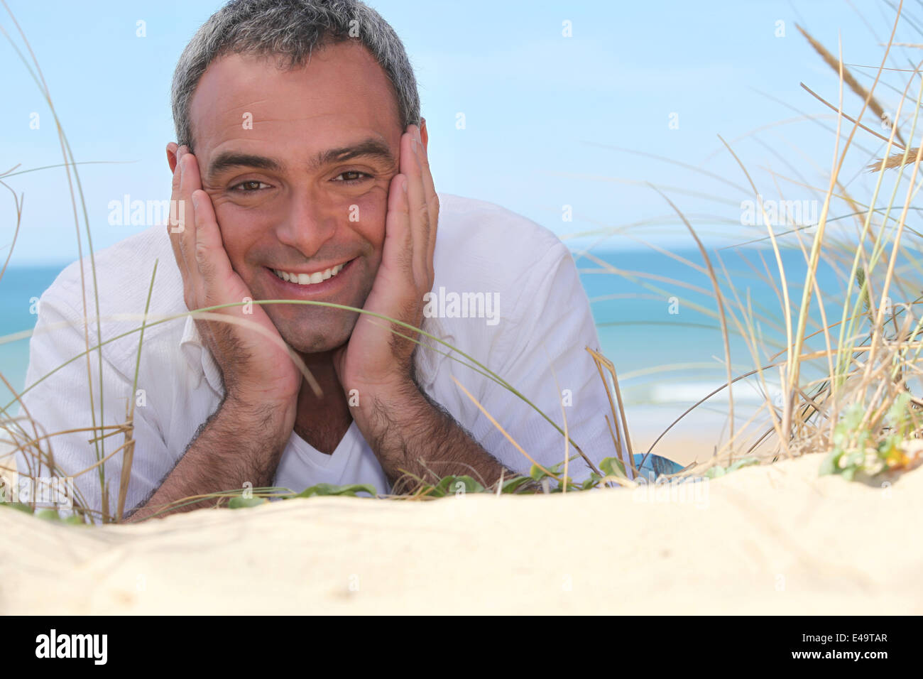Happy man on white hi-res stock photography and images - Alamy