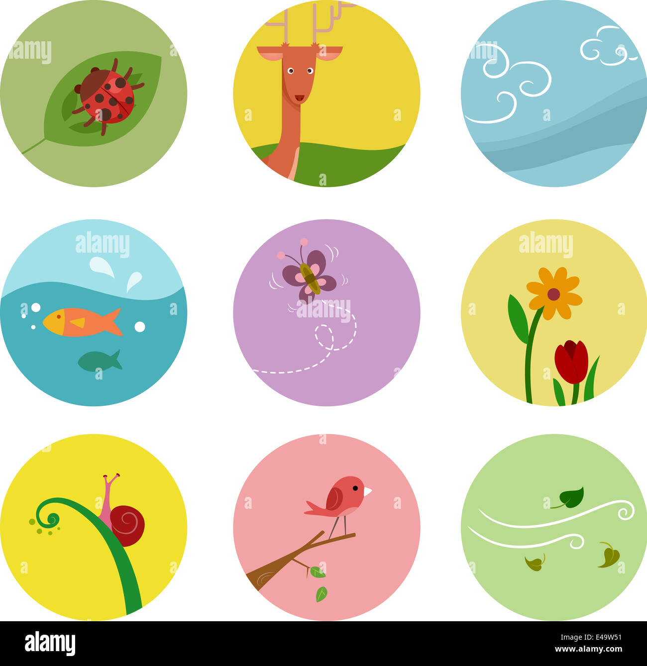 Icons Illustration Featuring Elements Depicting Different Living ...
