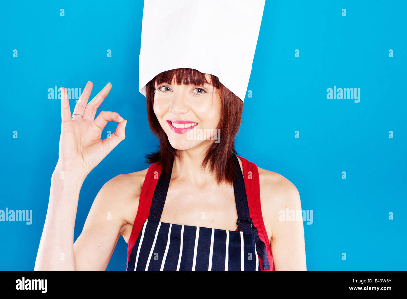 Smiling Chef Giving Perfection Gesture Stock Photo - Alamy